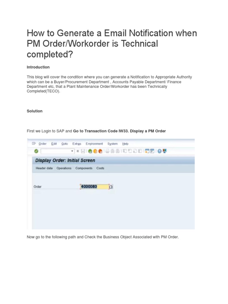 Workflow Of Sap Pm Pdf