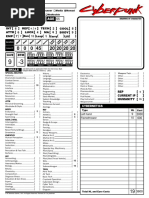 Cyberpunk 2020 Character Sheet v3 | PDF | Leisure | Sports