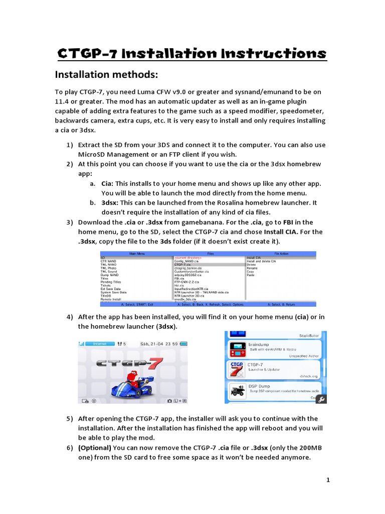 CTGP-7 Installation Instructions | PDF