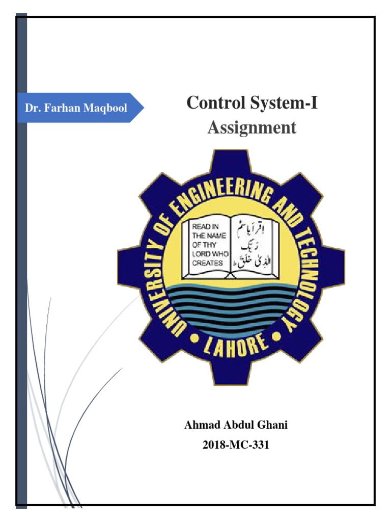 Assignment Control System | PDF | Control Theory | Systems Engineering