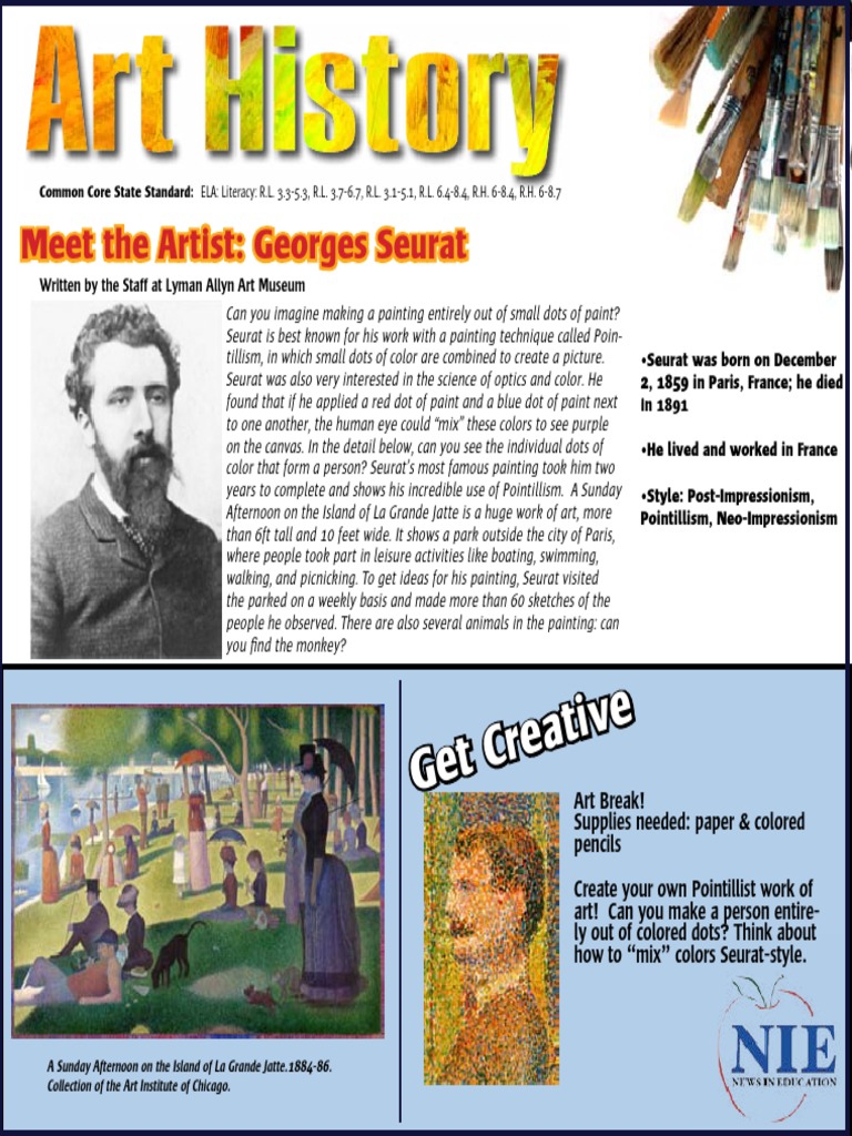 Get Creative: Meet The Artist: Georges Seurat | PDF | The Arts | Paintings