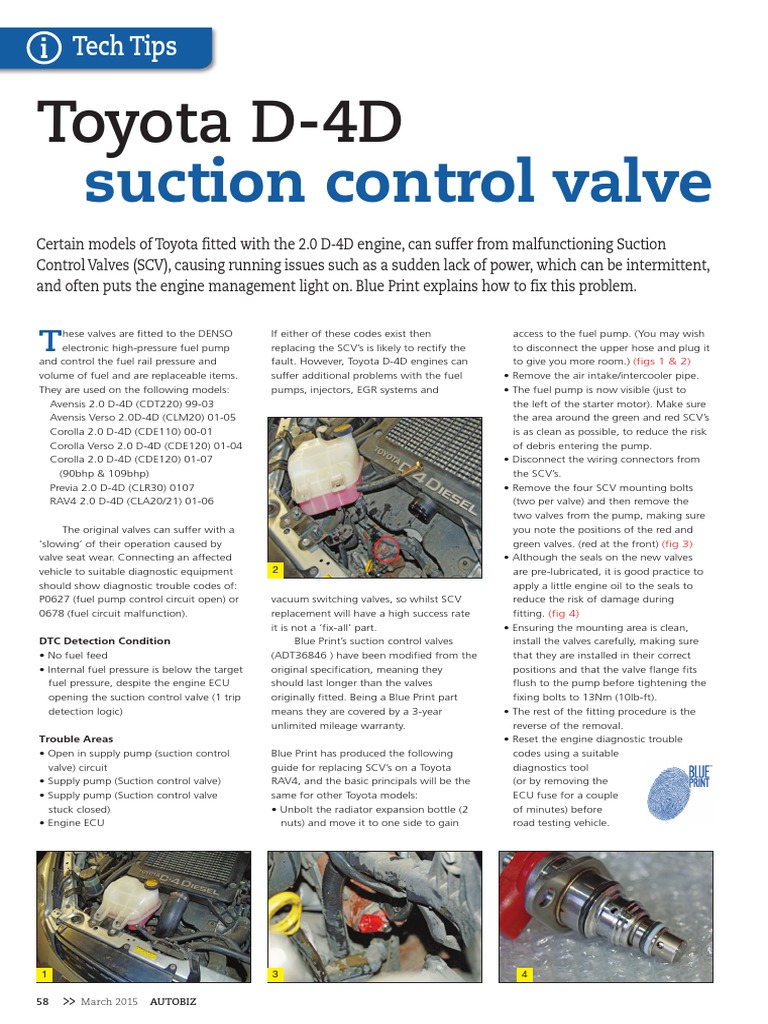 Toyota D-4D Suction Control Valve Guide | PDF | Pump | Rotating Machines