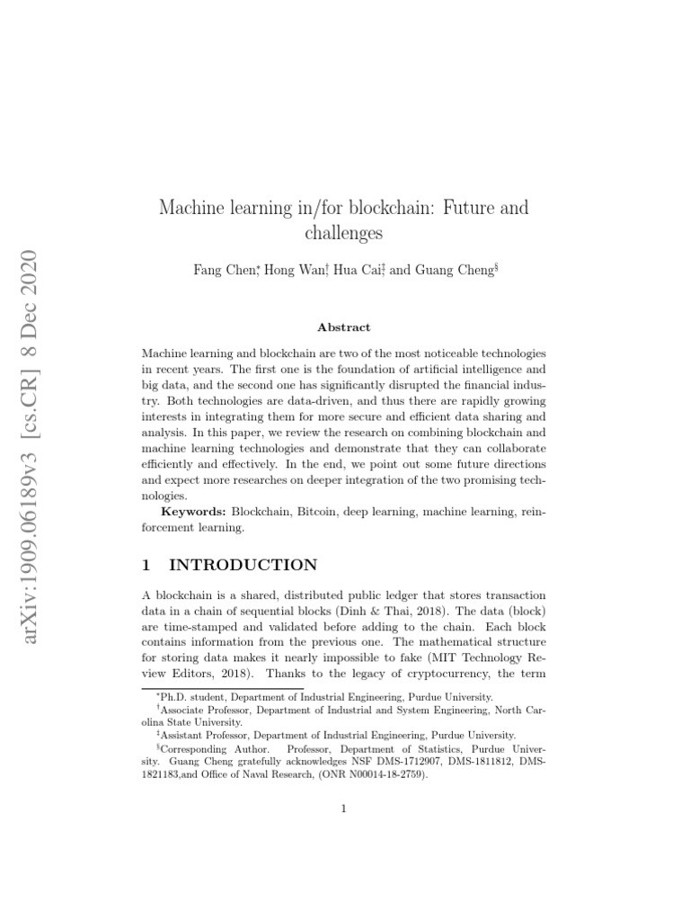 Integrating Machine Learning and Blockchain | PDF | Deep Learning ...