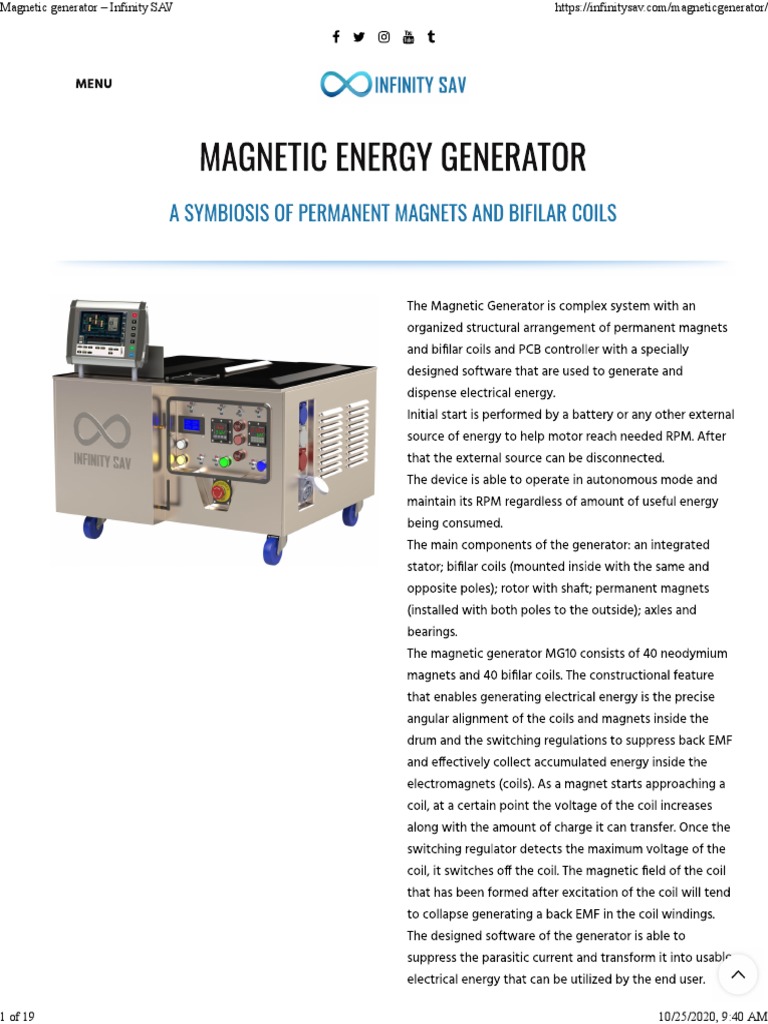 Magnetic Generator - Infinity SAV | PDF