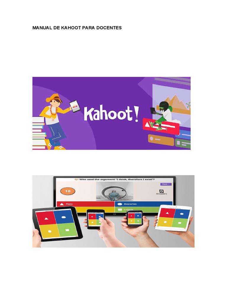 Manual de Kahoot para Docentes | PDF | Ventana (informática) | Cuestionario