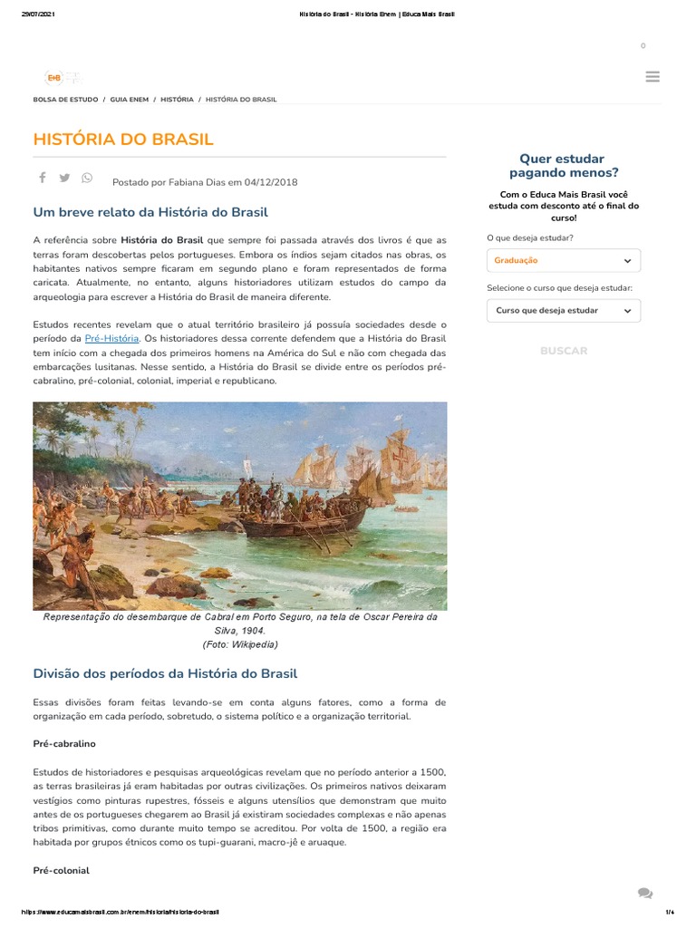História Do Brasil História Enem Educa Mais Brasil Pdf