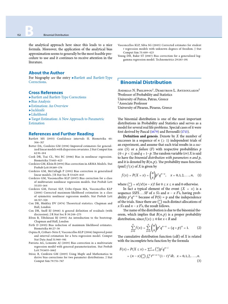 Binomial Distribution | PDF | Bioinformatics | Statistics