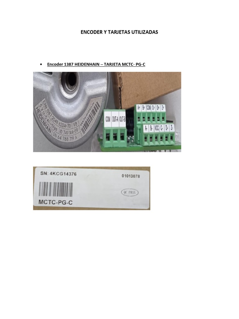 Encoder y Tarjetas Utilizadas | PDF