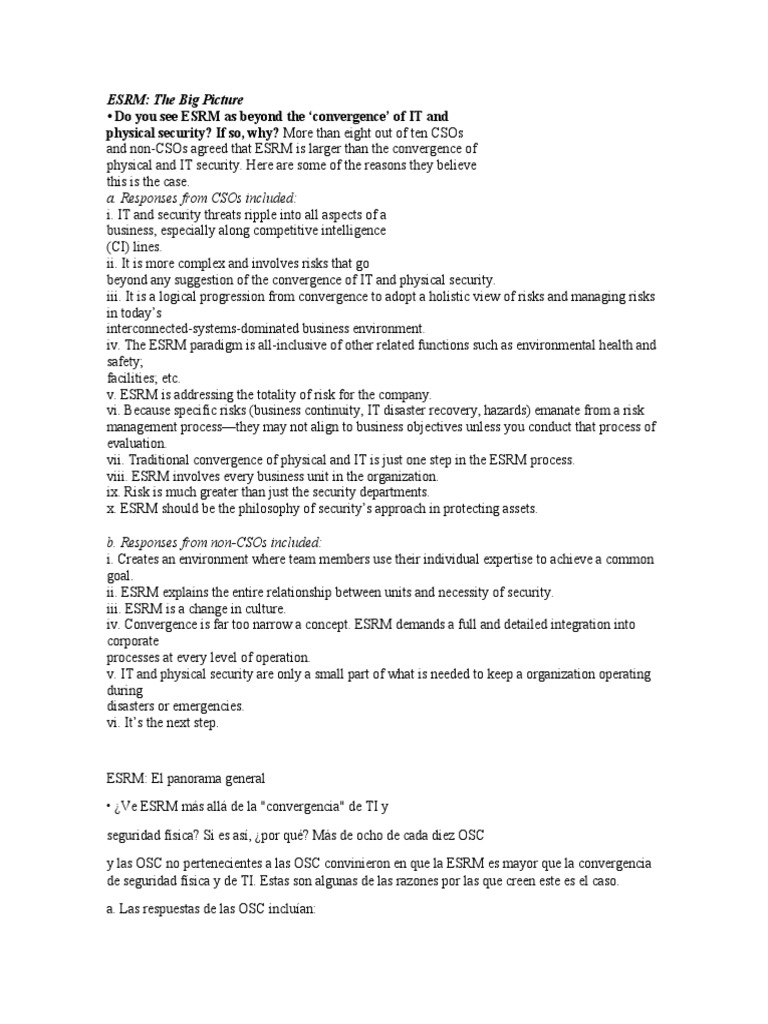 Esrm Basics | PDF | Security | Risk