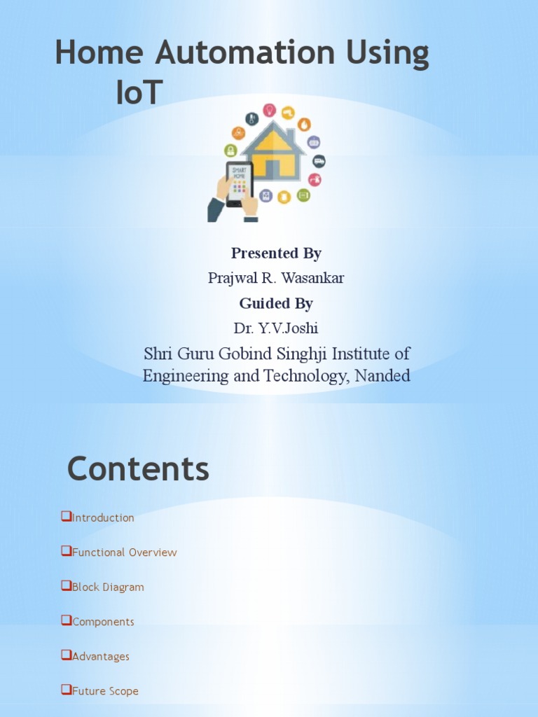 Home Automation Using IoT | PDF | Home Automation | Sensor