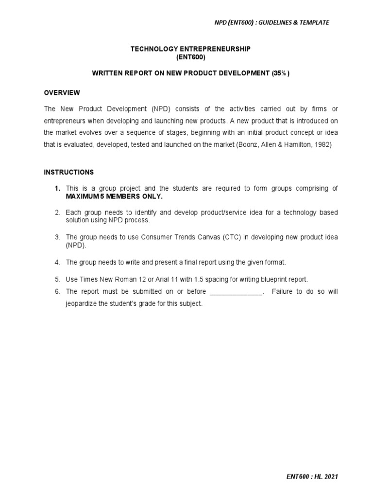 NPD Guidelines for Technology Projects | PDF | New Product Development ...