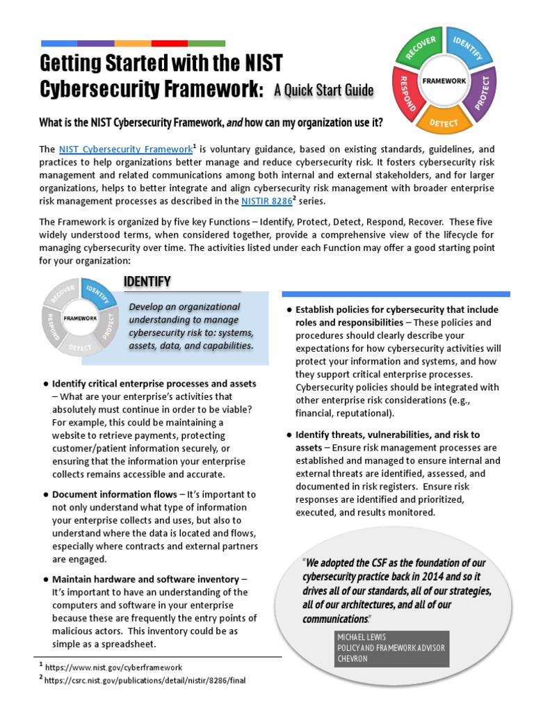 NIST - Framework - Quick Start - Guide | PDF | Vulnerability (Computing) | Computer Security