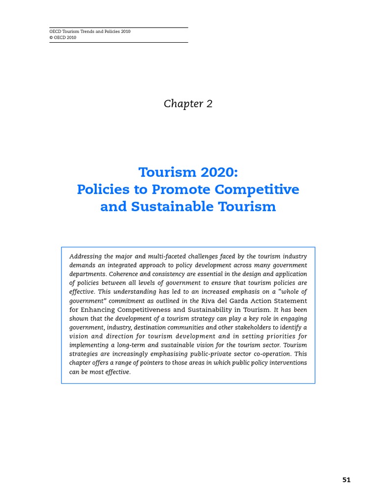 Tourism 2020: Policies To Promote Competitive and Sustainable Tourism ...