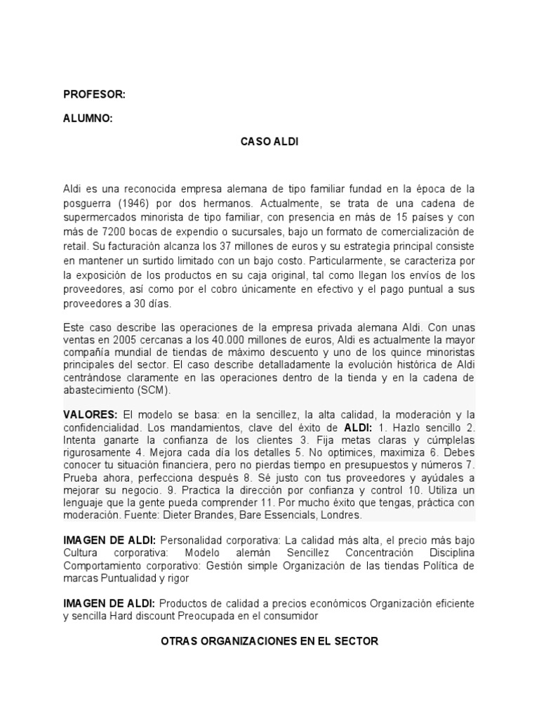 Caso Aldi | PDF | Economias | Business