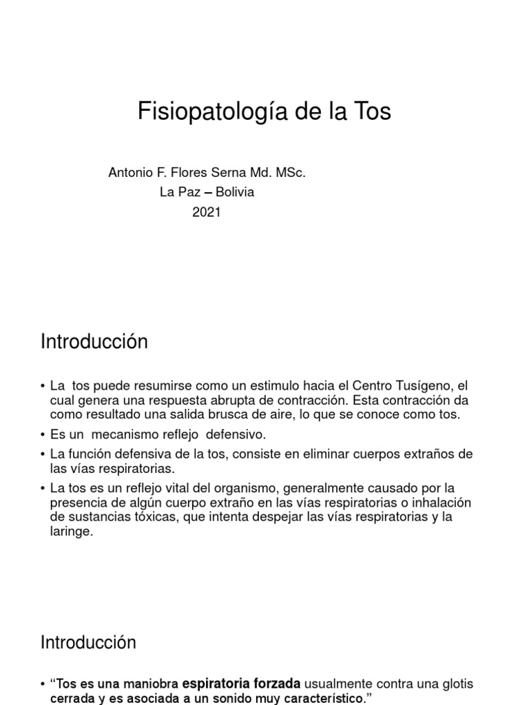 Fisiopatología de La Tos | PDF | Tos | Medicina CLINICA