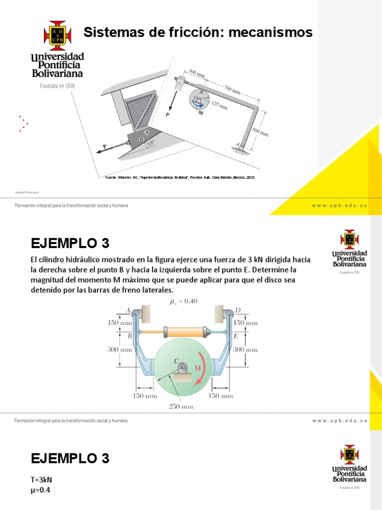 Fricción - Ejemplo de Mecanismo3 | PDF | Ingeniería mecánica | Mecánica