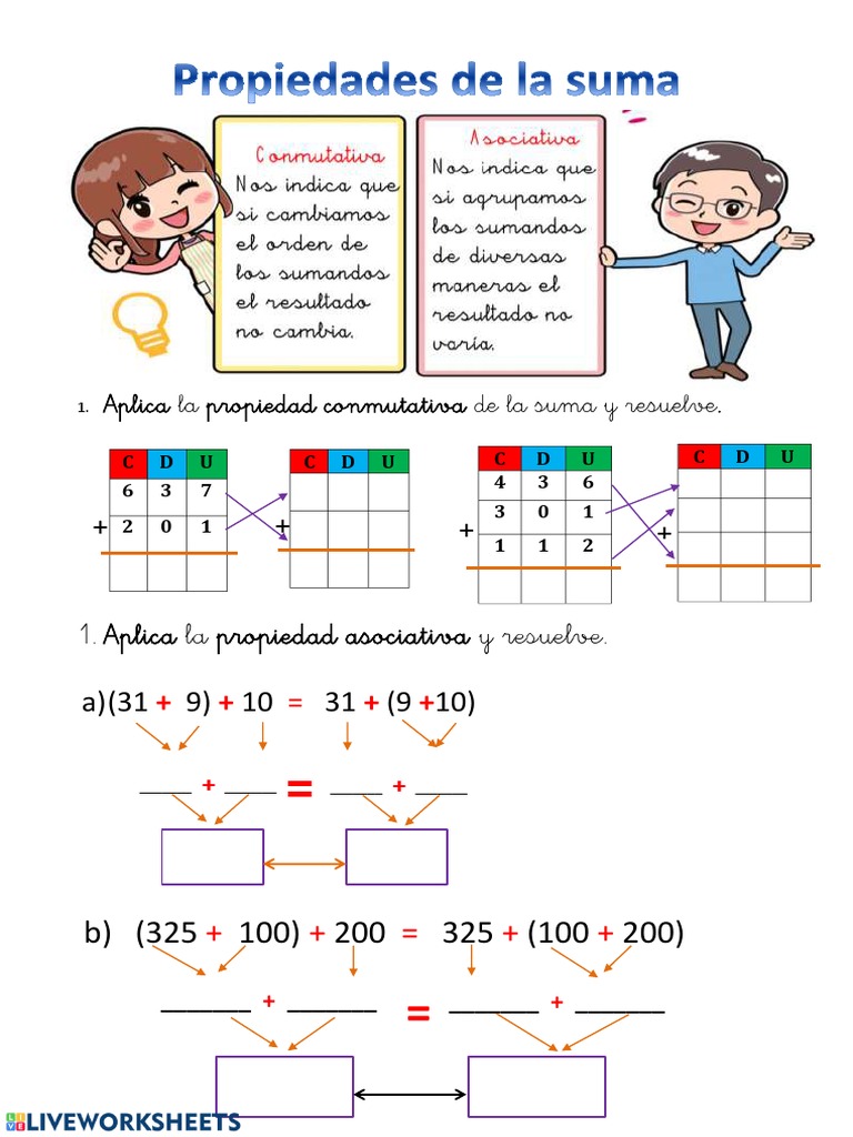 Aplica La Propiedad Conmutativa de La Suma y Resuelve | PDF