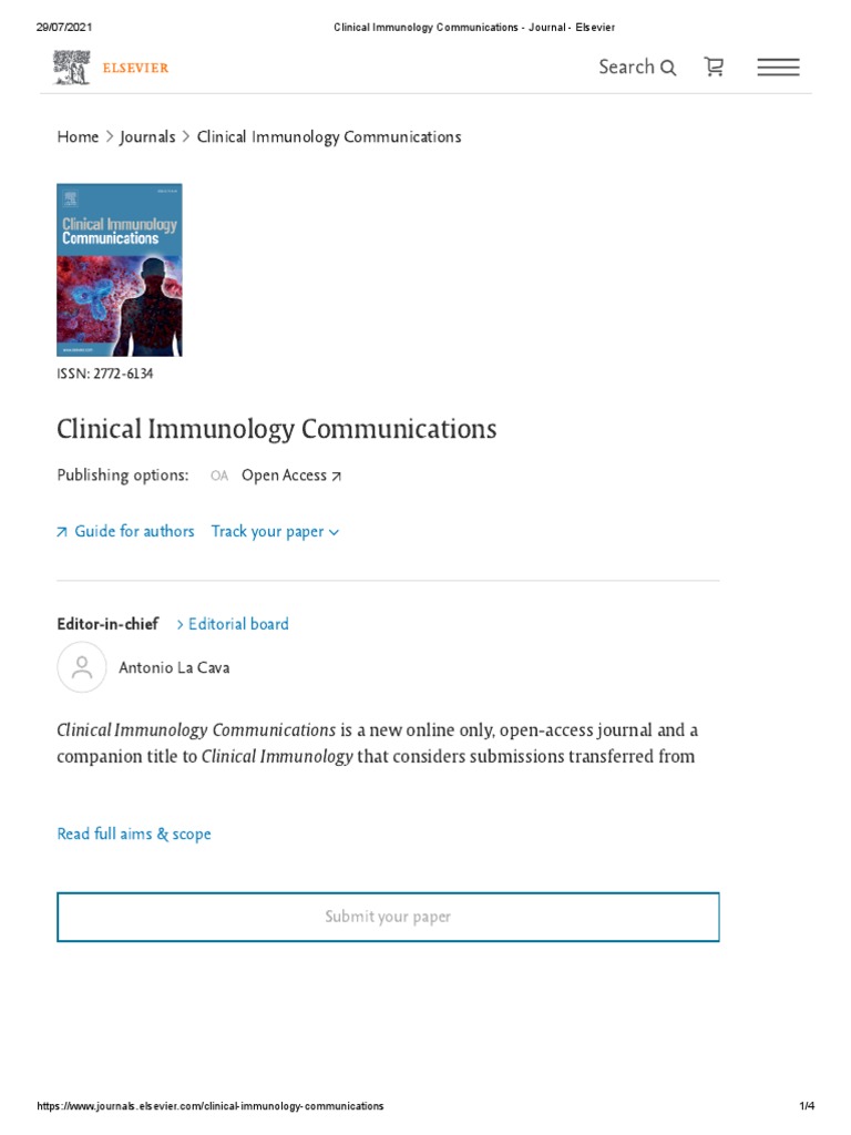 Clinical Immunology Communications - Journal - Elsevier | PDF ...