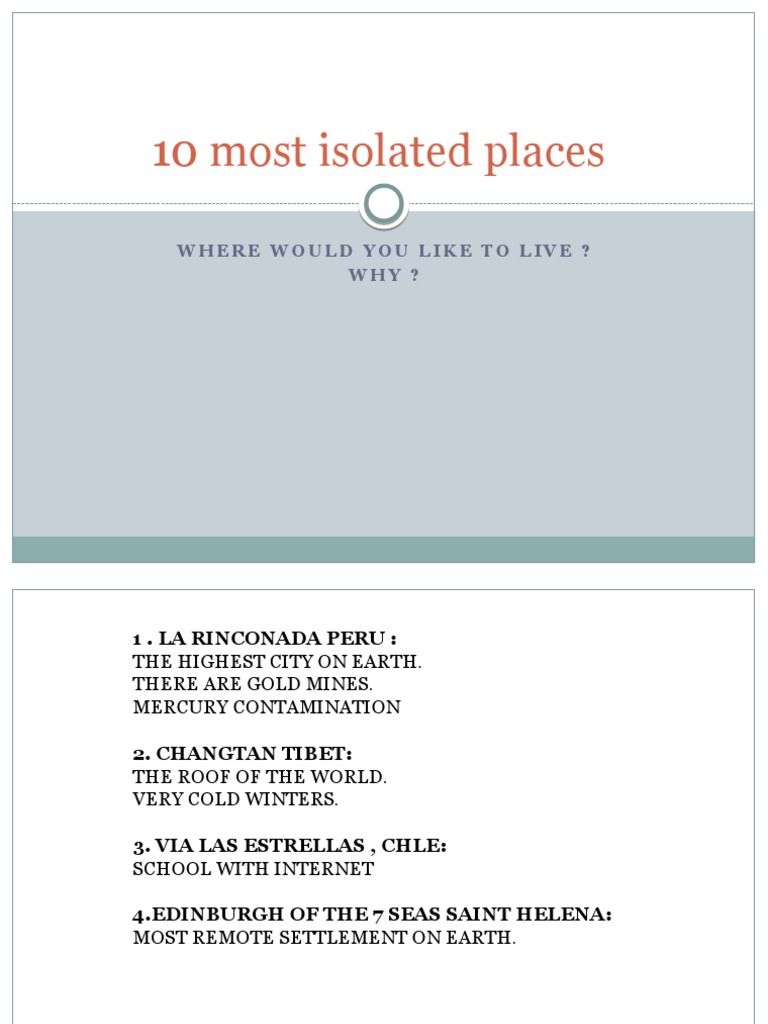 10 Most Isolated Places Presentation | PDF