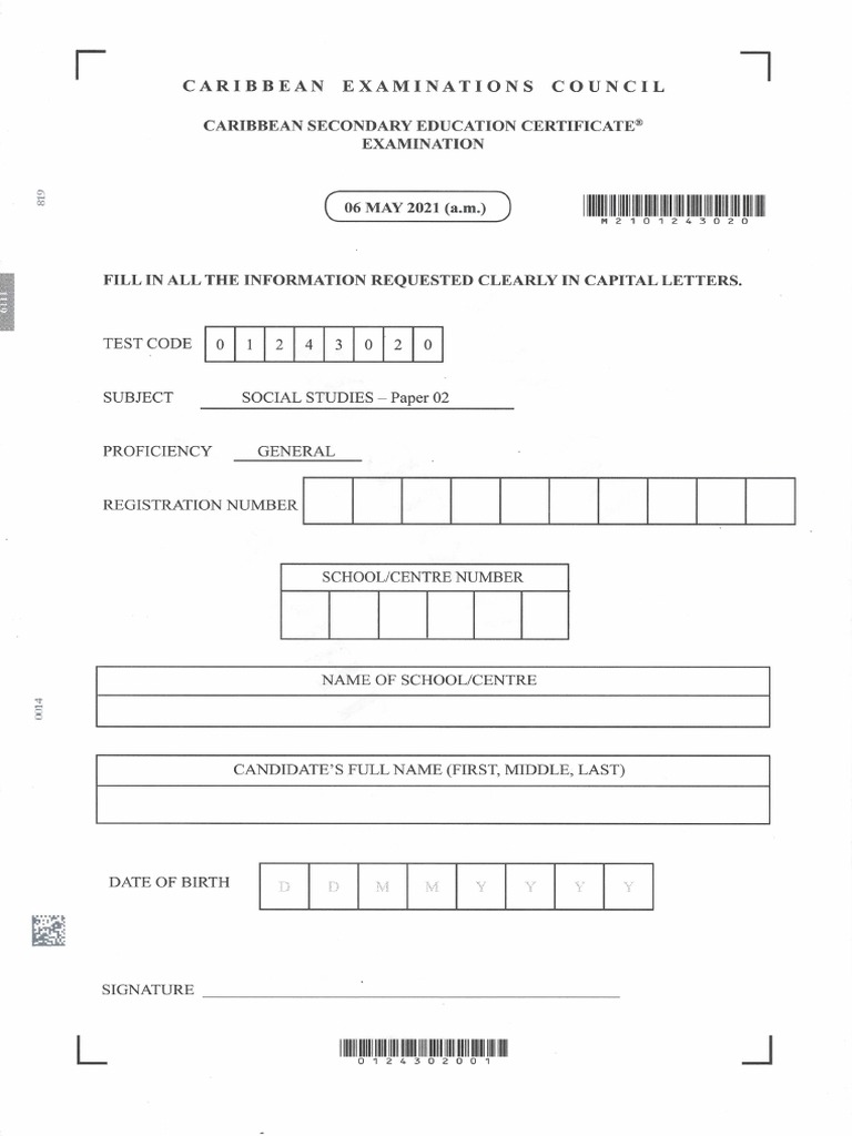 Social Studies Paper 2 July 2021 | PDF