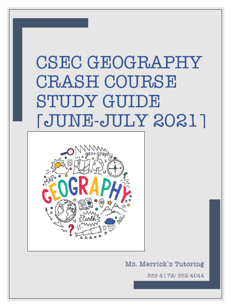 CSEC Geography Crash Course Guide | PDF | Soil | Rock (Geology)