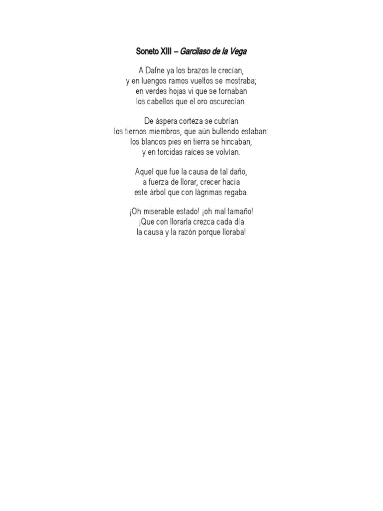 Soneto XIII-Garcilaso de La Vega | PDF