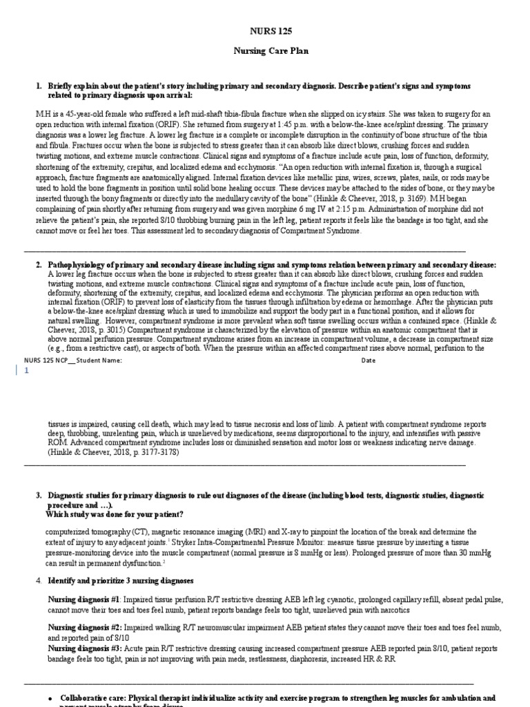 NCP Template Rev.F2020 | PDF | Clinical Medicine | Medical Specialties