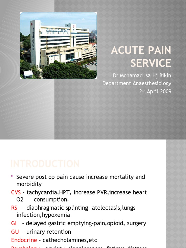 Acute Pain Service | PDF | Opioid | Fentanyl