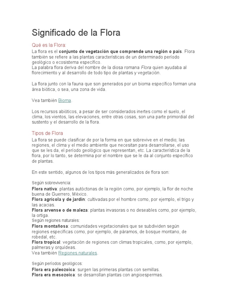 Significado y Tipos de Flora | PDF | Ciencia y matemáticas