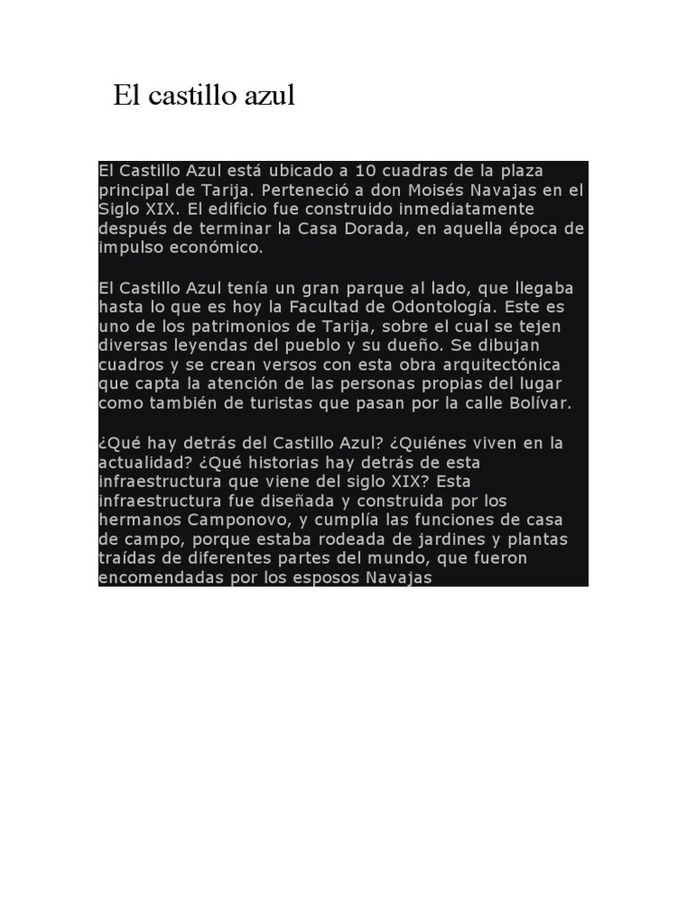 El Castillo Azul | PDF