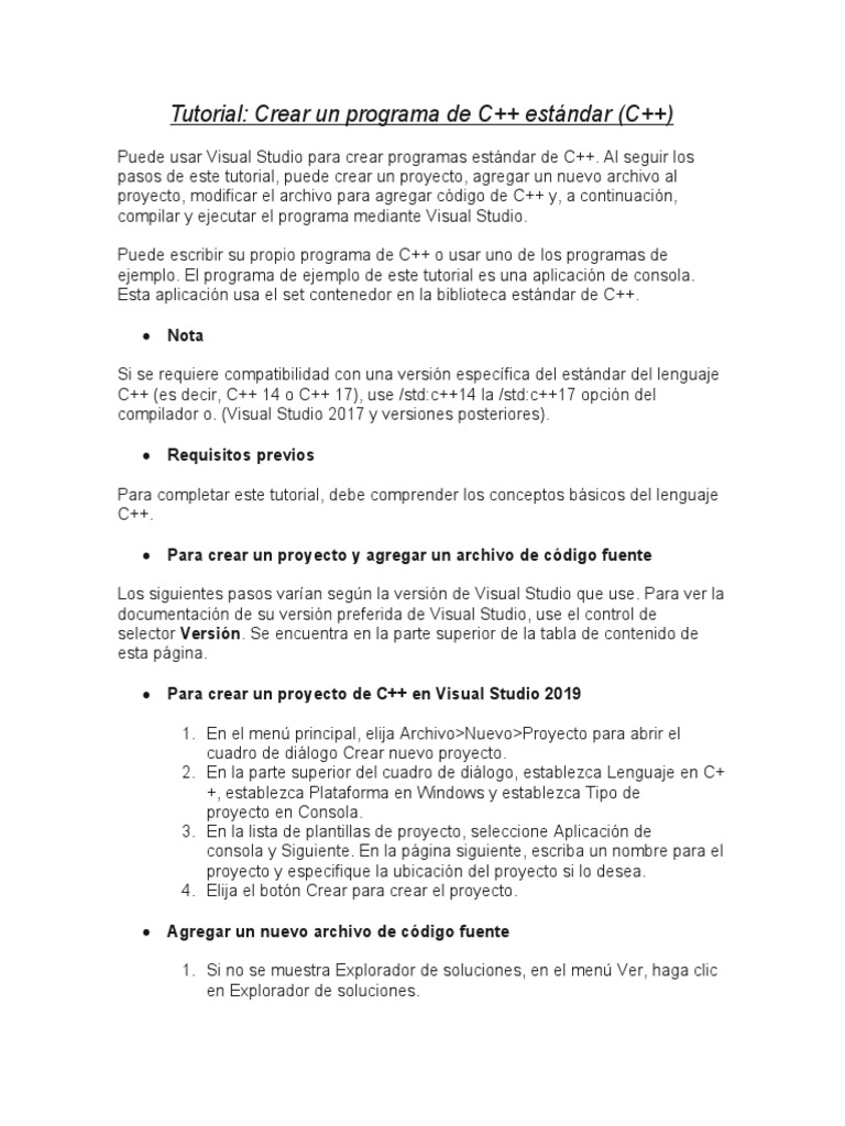 Guía paso a paso para crear un programa C++ estándar en Visual Studio ...