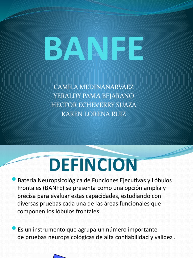 BANFE | PDF | Funciones ejecutivas | Memoria de trabajo