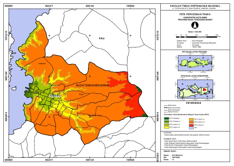 Peta Administrasi Kota Bima NTB | PDF