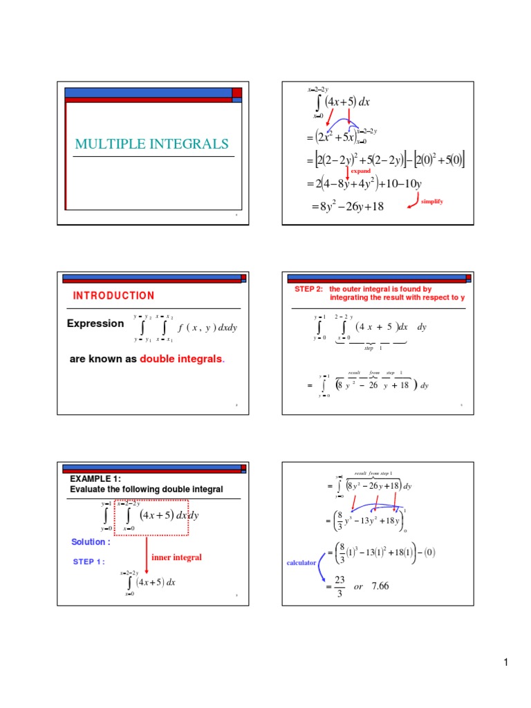 Lesson 5 FKB14202 Multiple Integral | PDF | Integral | Mathematical ...