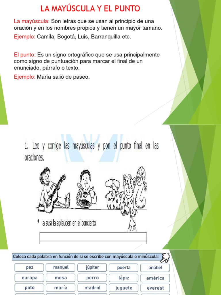 La Mayúscula y El Punto | PDF | Artes del Lenguaje y Comunicación ...