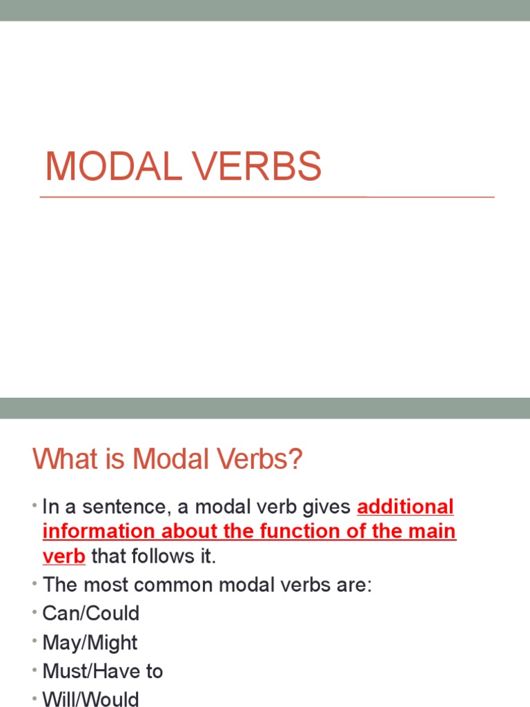Modal Verbs | PDF | Home & Garden | Self-Improvement