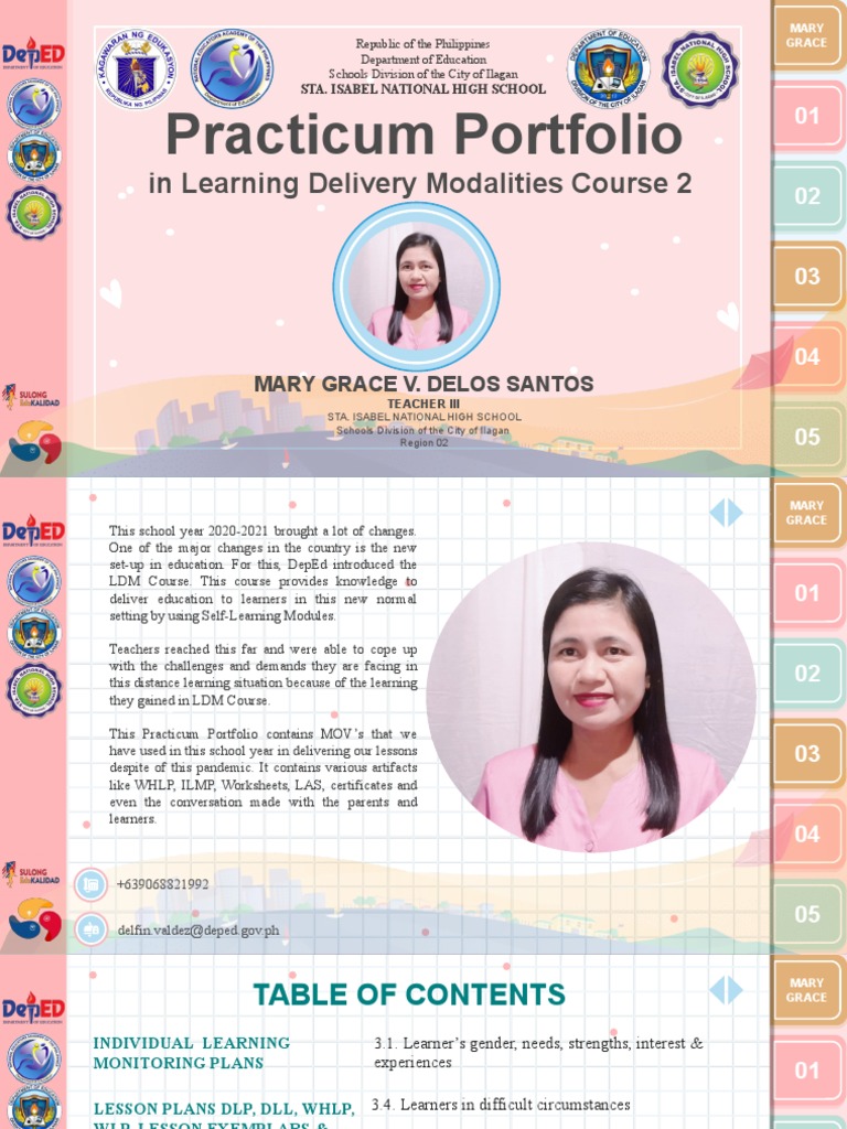 Mary Grace - Ldm2-Practicum-Portfolio | PDF | Lesson Plan | Educational Technology