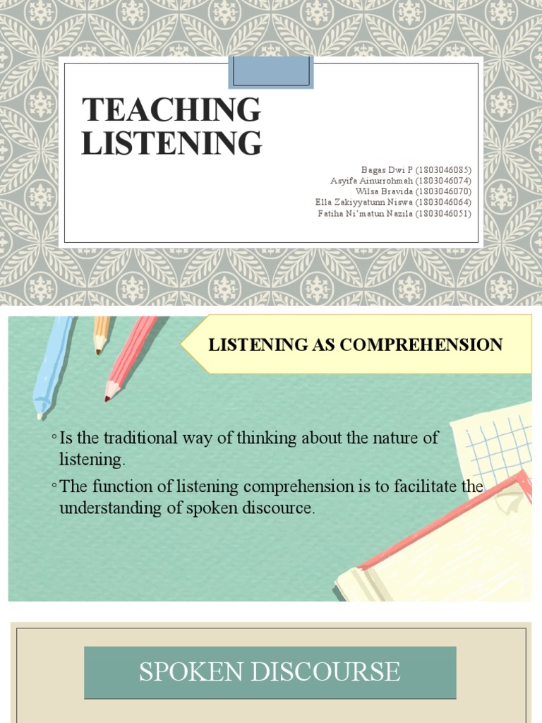 TEACHING LISTENING Group 1 | PDF | Top Down And Bottom Up Design ...