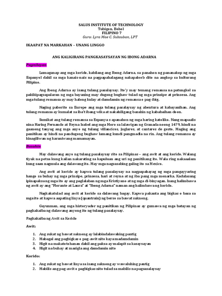 Fil 7 Q4 Week 1 | PDF