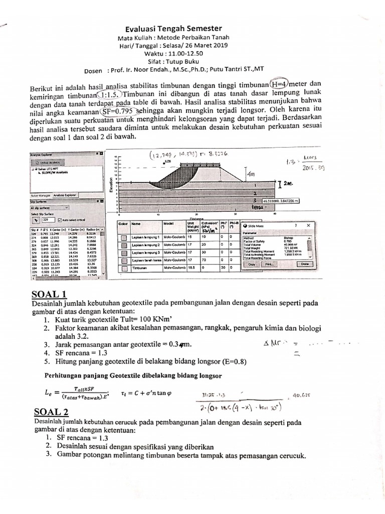 Contoh Soal Metode Perbaikan Tanah | PDF