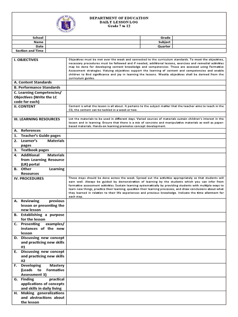 DLL Template For COT | PDF | Learning | Behavior Modification