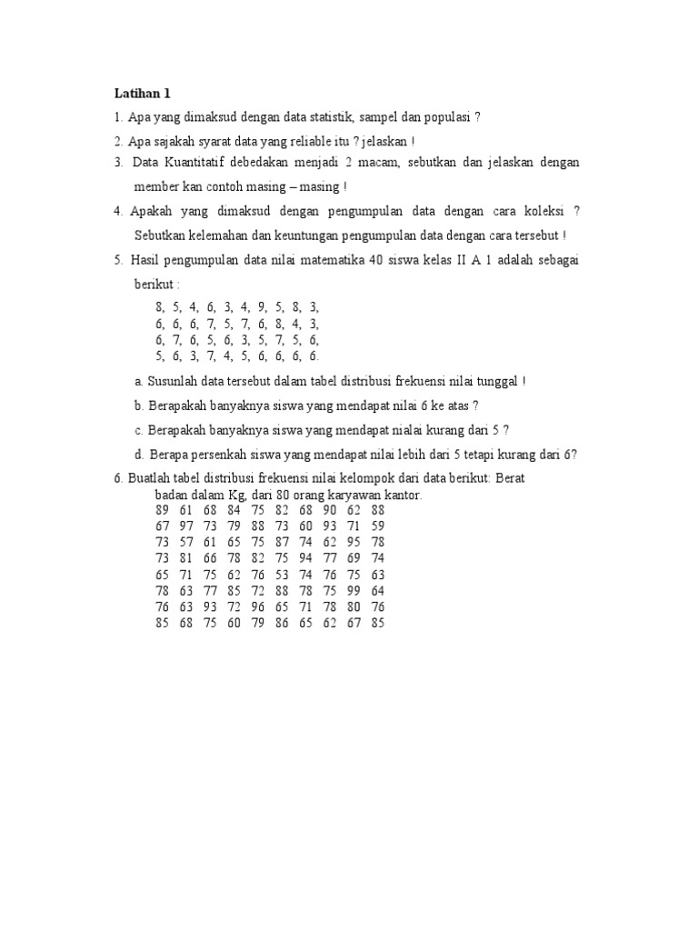 Pengertian dan Contoh Data Statistik | PDF | Bisnis | Komputer