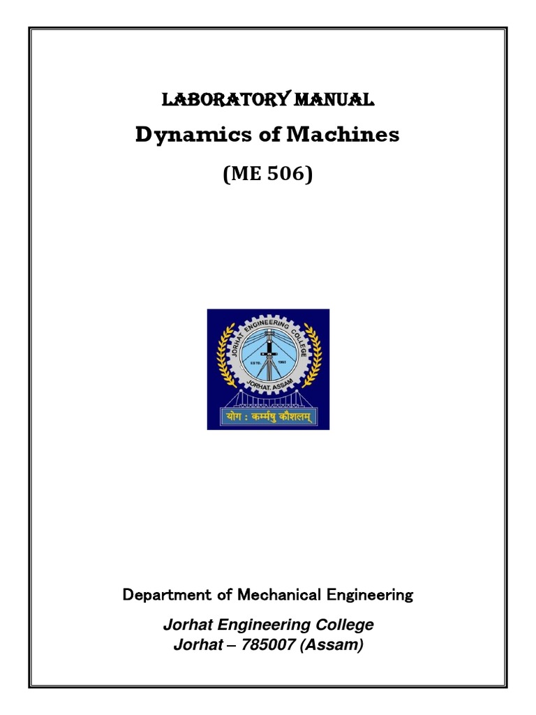 Dynamics of Machines Laboratory Manual | PDF | Gyroscope | Engineering