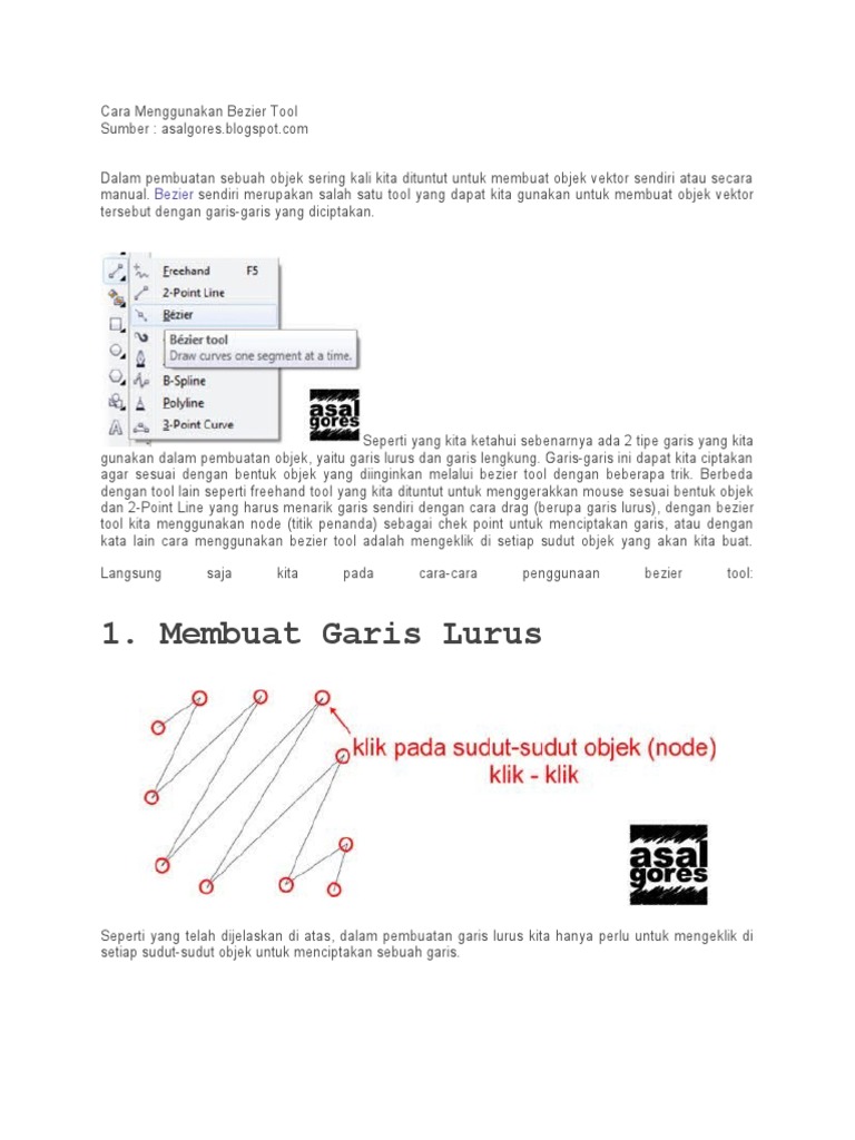 Panduan Penggunaan Bezier Tool di CorelDRAW | PDF