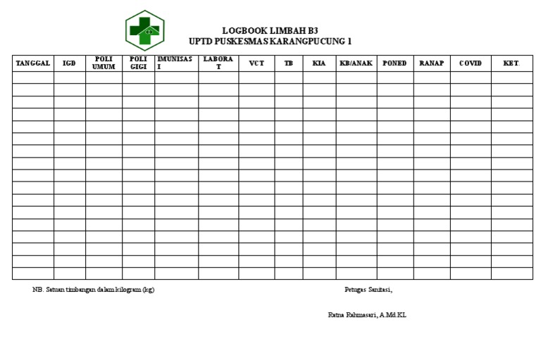 Logbook Tps Limbah b3 | PDF