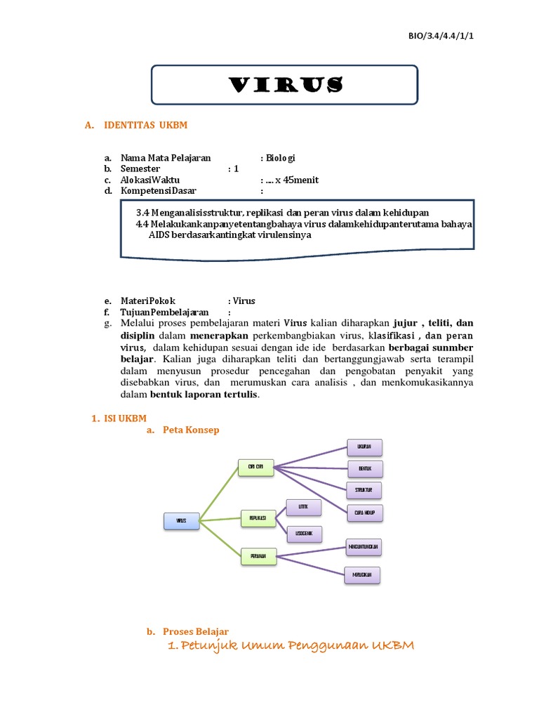 3.4. Ukbm Biologi Virus | PDF