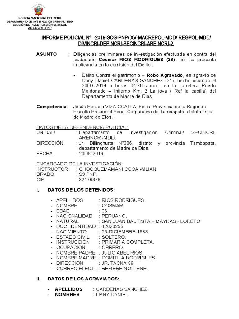 Informe Robo | PDF | Ley común | Justicia penal