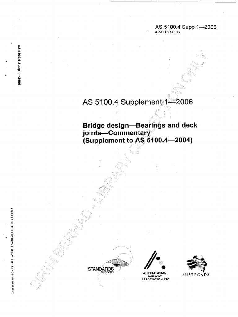 AS 5100.4 Supp 1-2006 | PDF