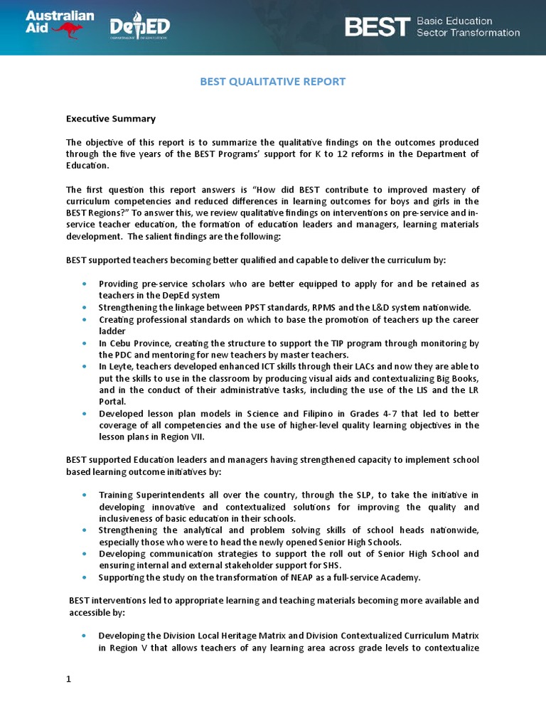 Best Qualitative Report 06.11 | PDF | Interview | Curriculum