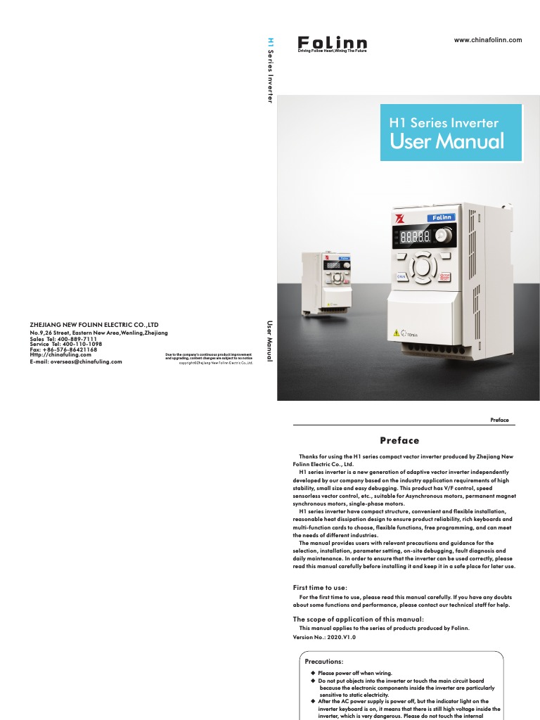 H1 Detailed Manual V1.2 | PDF | Power Inverter | Electrical Wiring